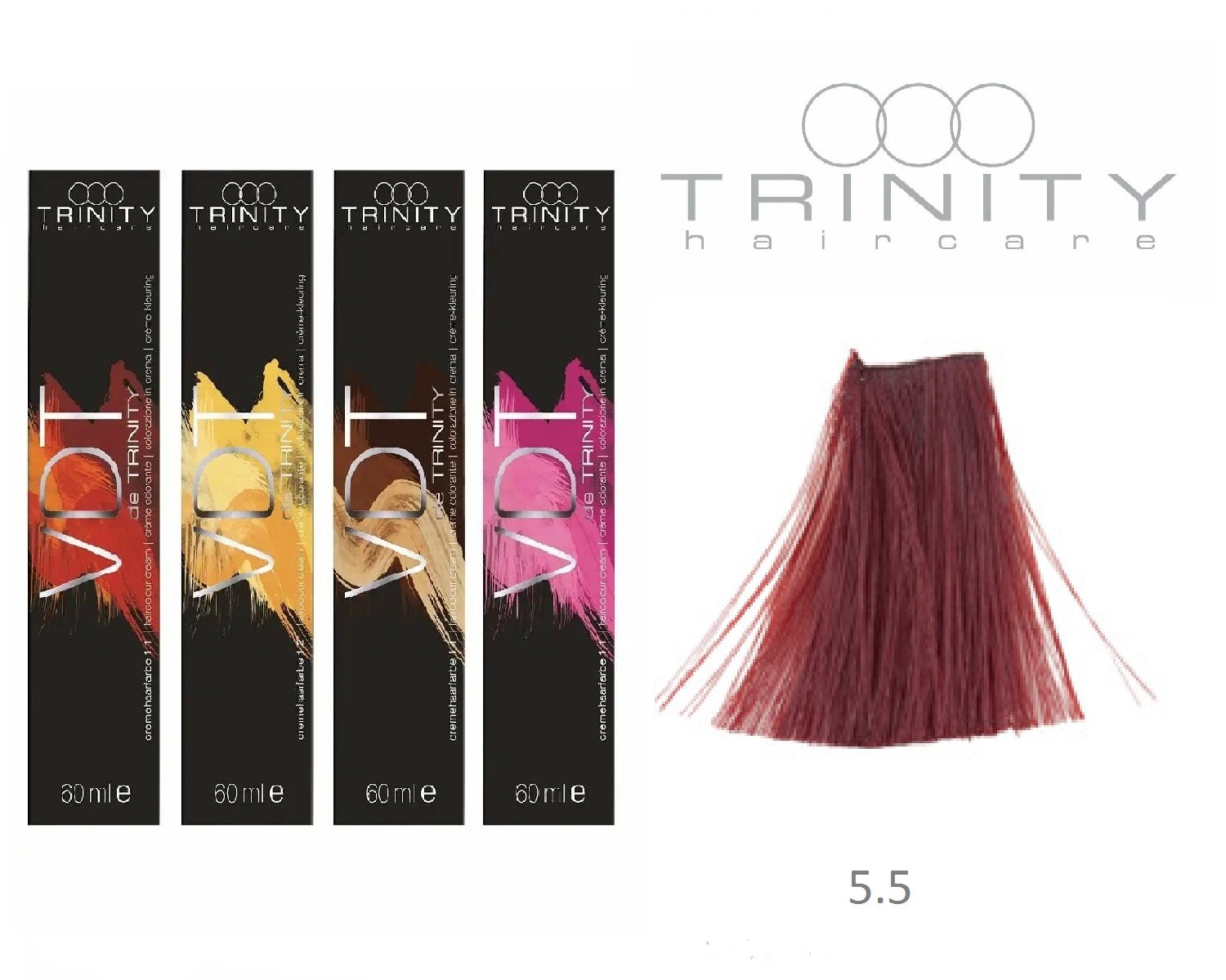 TRINITY VDT тринити ВОГ ДЕ тринити стойкая крем краска 5.5 Светло коричневый красный 60 МЛ