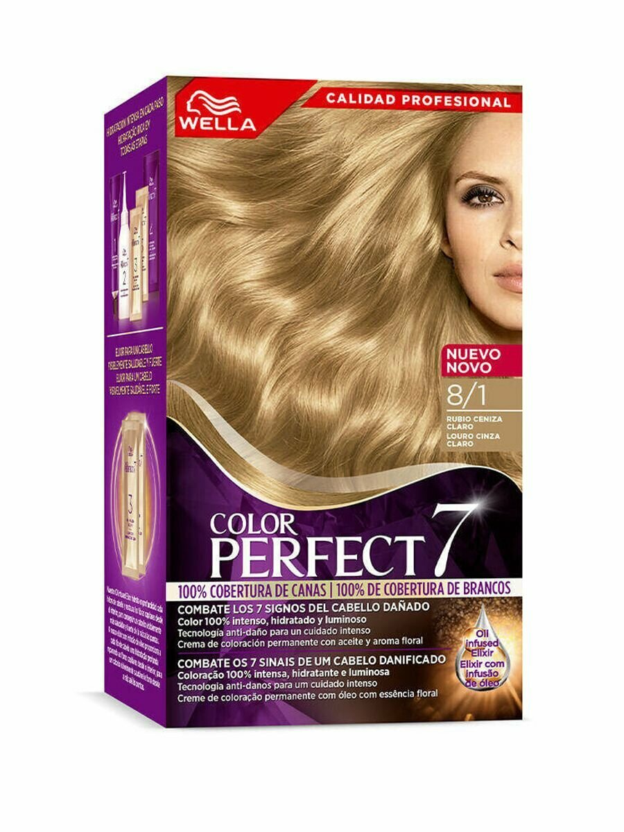 Крем краска 8/1 Wella Color Perfect Пепельный блонд 60 мл