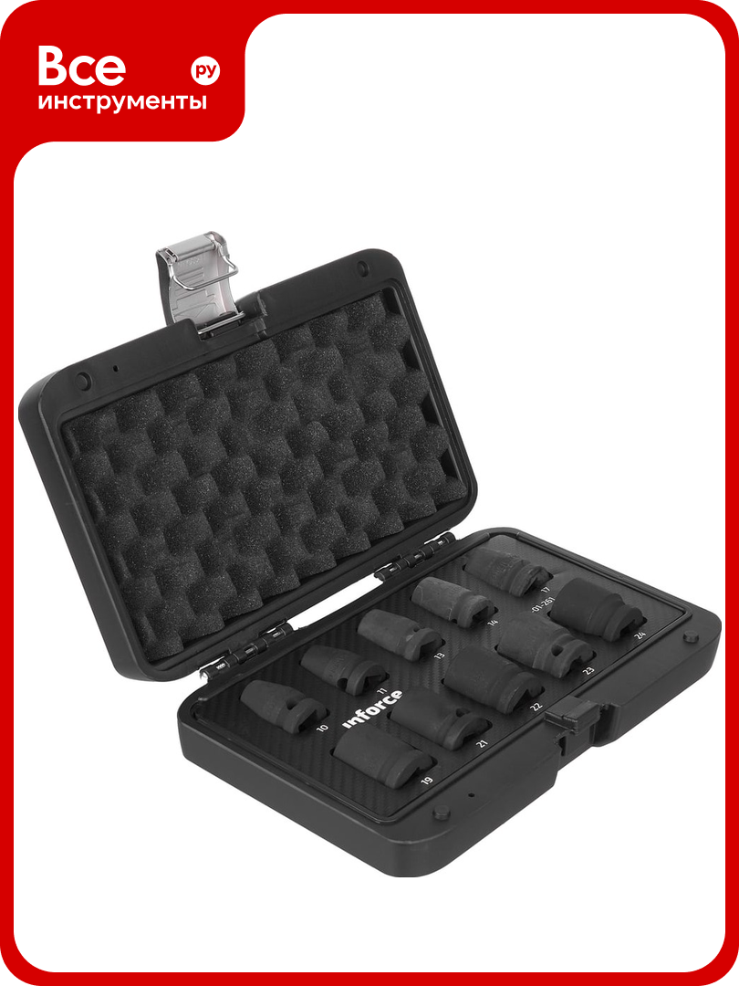 Набор торцевых ударных головок Inforce (1/2"; 10-24 мм) 11-01-261