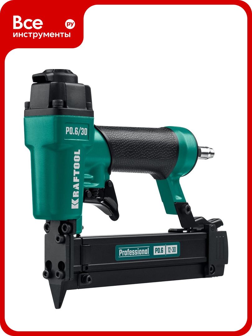 Пневматический нейлер KRAFTOOL шпильки тип P0.6, 12-30 мм 31963, 6, 12-30 мм 31963 - профессиональный финишный нейлер