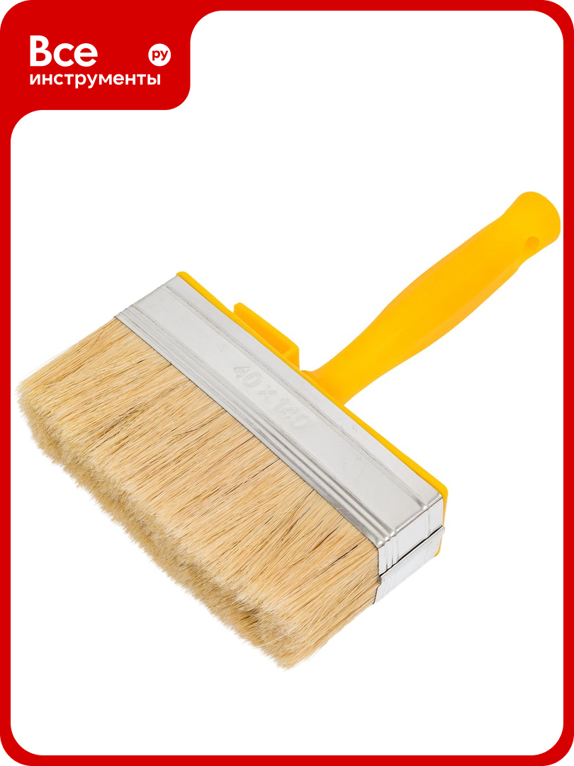 Кисть ракля 140 x 40 мм (пластиковая ручка, натуральная щетина) TOPEX Стандарт 20B968