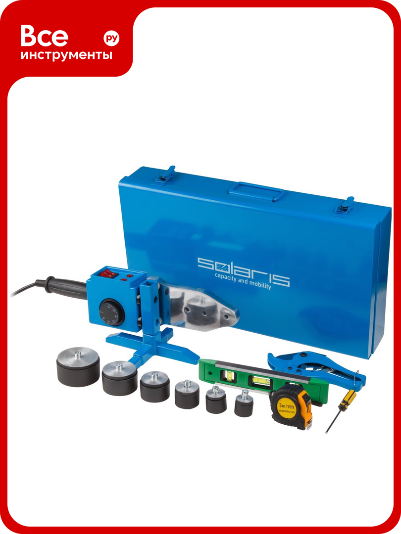 Сварочный аппарат для полимерных труб SOLARIS PW-1502, пластик, механическое управление, антипригарное покрытие