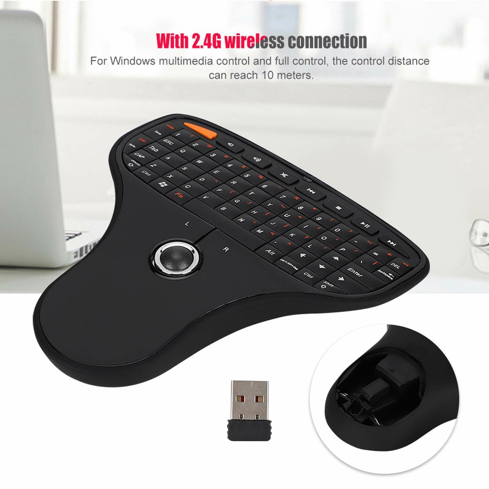 N5901 Трекбол с клавиатурой, беспроводная мультимедийная клавиатура Mini USB 2.4G