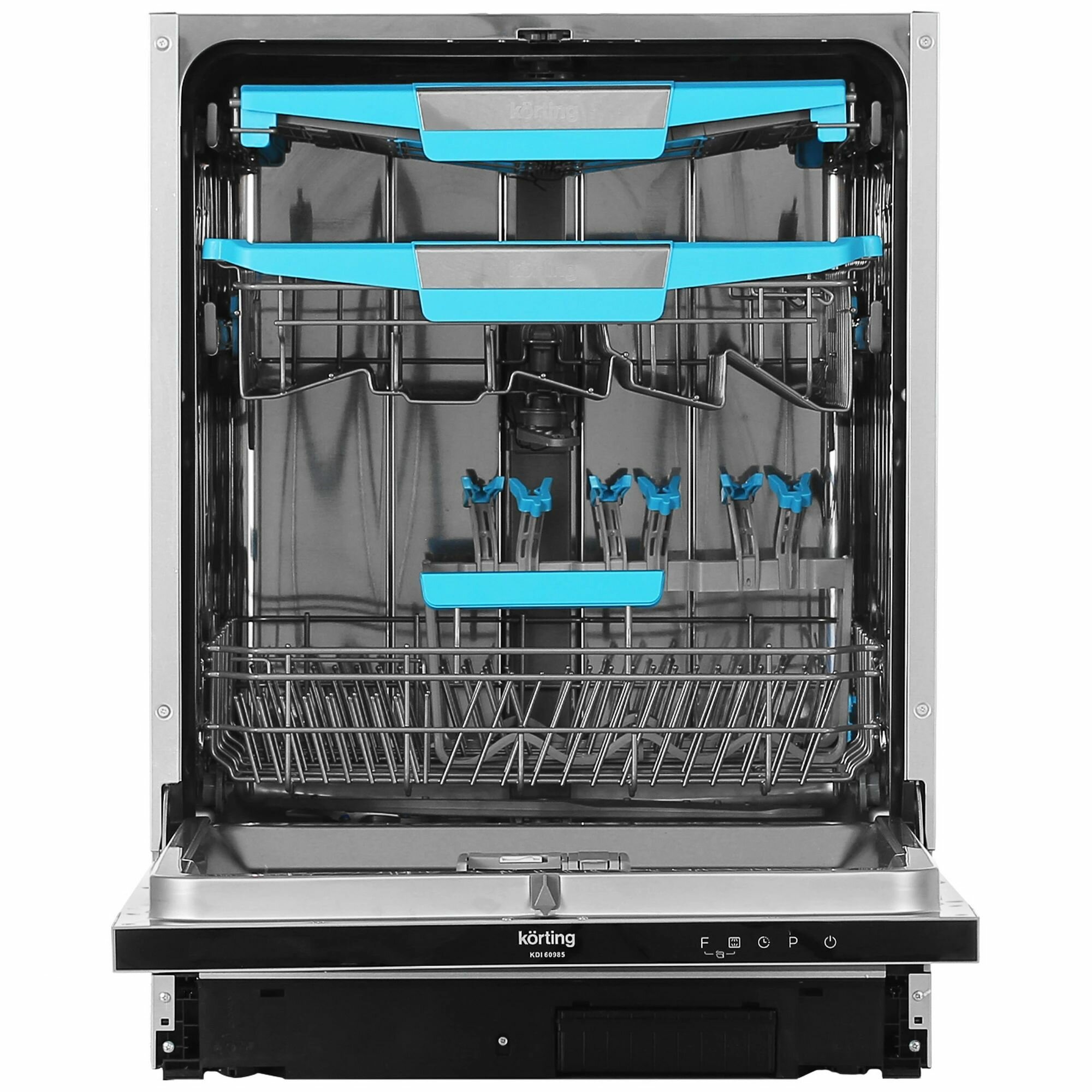 Посудомоечная машина встраиваемая Korting KDI 60985, класс A+++, конденсационная сушка, серебристая