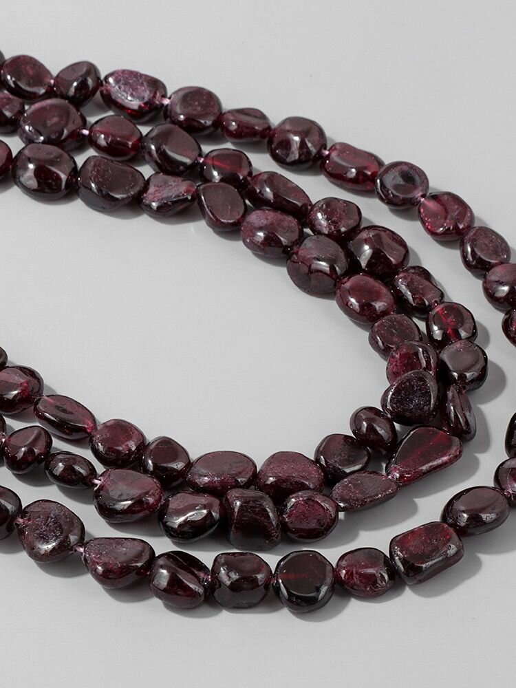 Гранат 1нить 8-12mm 18-19cm натуральный камень неправильной форма Бусины