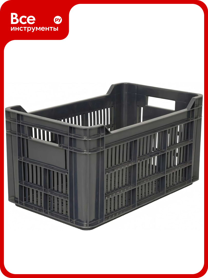 Ящик Тара. ру, 50 см x 30 см x 26,4 см, черный, с перфорацией