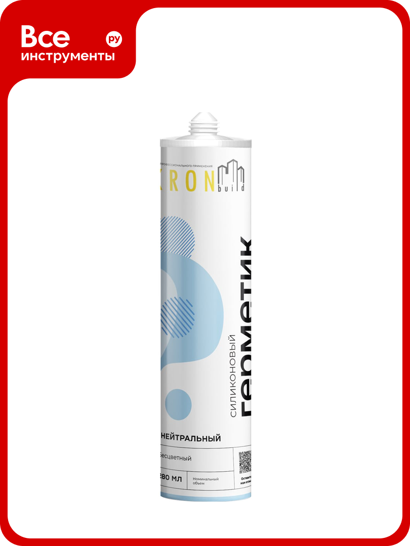 Силиконовый нейтральный герметик Kronbuild бесцветный 280 гр SNT28, 280г, силиконовая