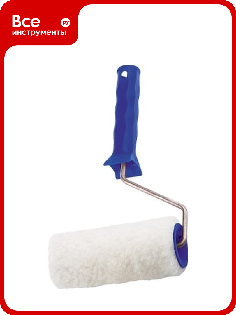Валик из искусственного меха с ручкой, 100 мм, ворс 15 мм, D - 48 мм, полиэстер СИБРТЕХ 80111
