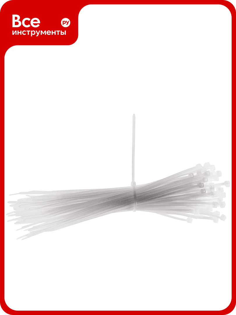 Хомуты пластиковые стяжки KROFT 150 мм 100 шт Белые 202013