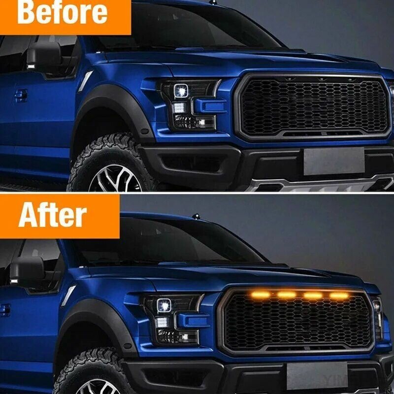 4 шт. Автомобильный решетчатый фонарь для Ford F150 F250 F350 Raptor передняя решетка 12 В