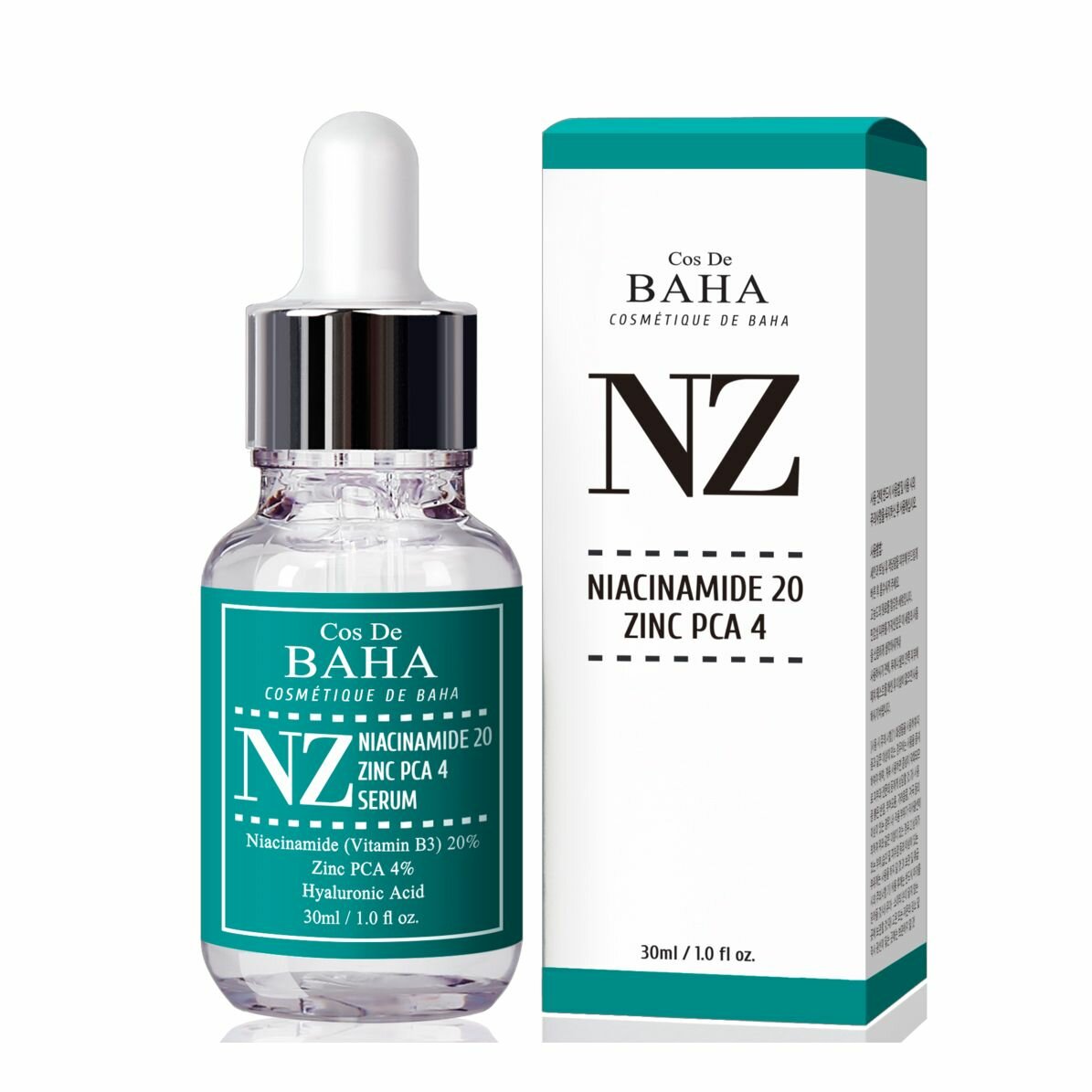 Сыворотка для сужения пор с ниацинамидом и цинком Cos De BAHA Niacinamide 20 Serum 30мл