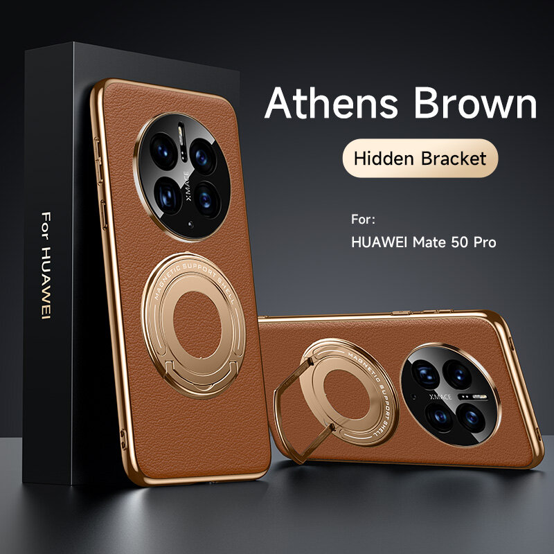 Чехол для Huawei Mate 50 Pro/Хуавей Мате 50 Про с поддержкой зарядки Magsafe, soft touch,360° Полная защита, чехол-кардиомонитор, искусственная кожа, поликарбонат (PC), MagSafe, защита камеры