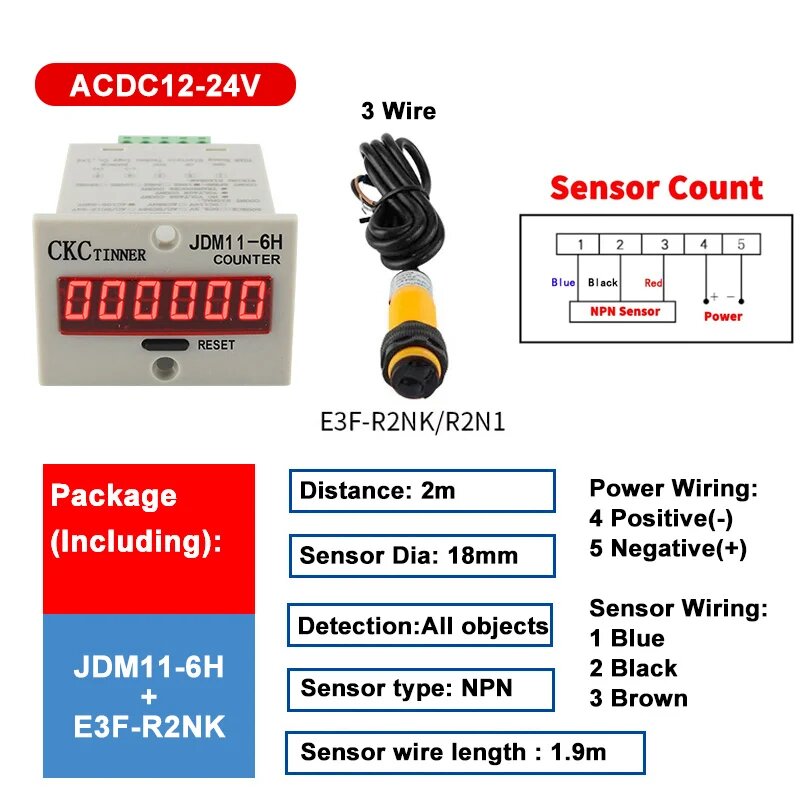 Цифровой счетчик JDM11-6H CKCTINNER, Цвет: SET11