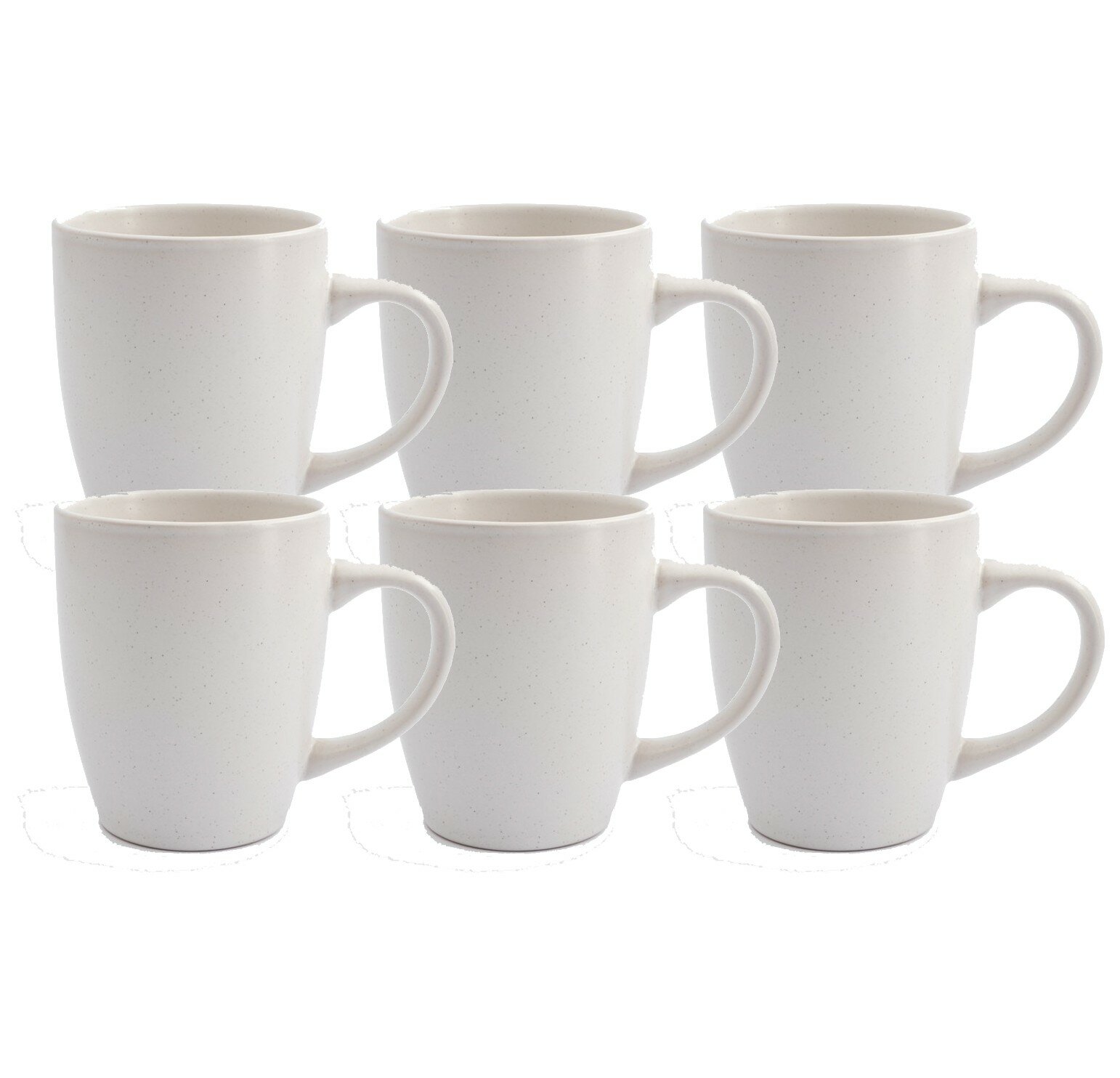 Набор 6 кружек, 370 мл, керамика, белая, в крапинку, Scanno (Anna Lafarg)