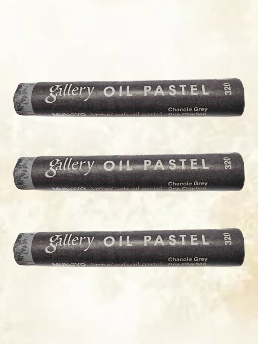 Пастель масляная мягкая профессиональная MUNGYO Gallery Серый Угольный №320 (3шт)