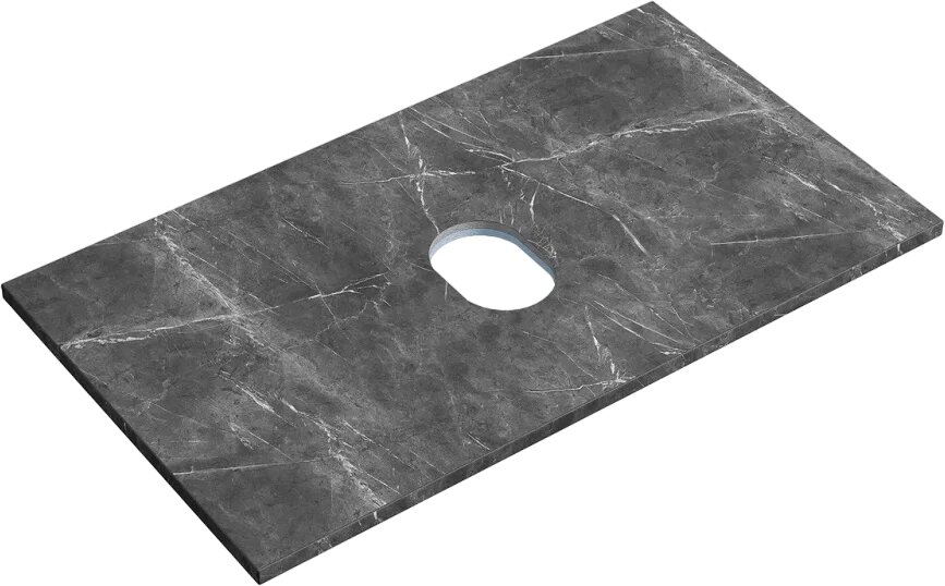 Столешница в ванную под раковину Sancos TT80A1 черный мрамор, без отв. под смеситель