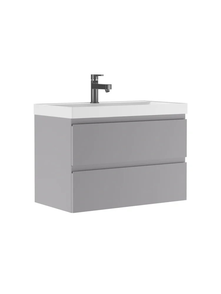 Тумба подвесная под раковину Домино, "Classica 80" Graffo светло-серый матовый В2