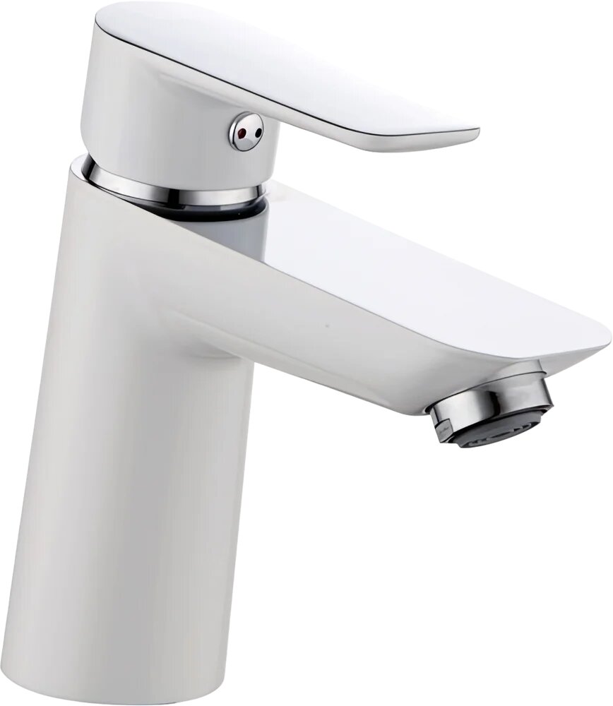 Смеситель для раковины IDDIS Cloud CLOSB00I01 белый, глянцевый, кран для ванной в раковину, из латуни, рычажный, с керамическим картриджем