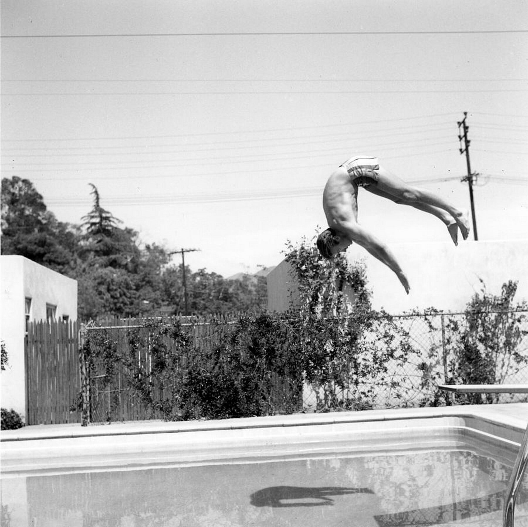 Плакат, постер прыжок в воду на бумаге, размер 21х30см