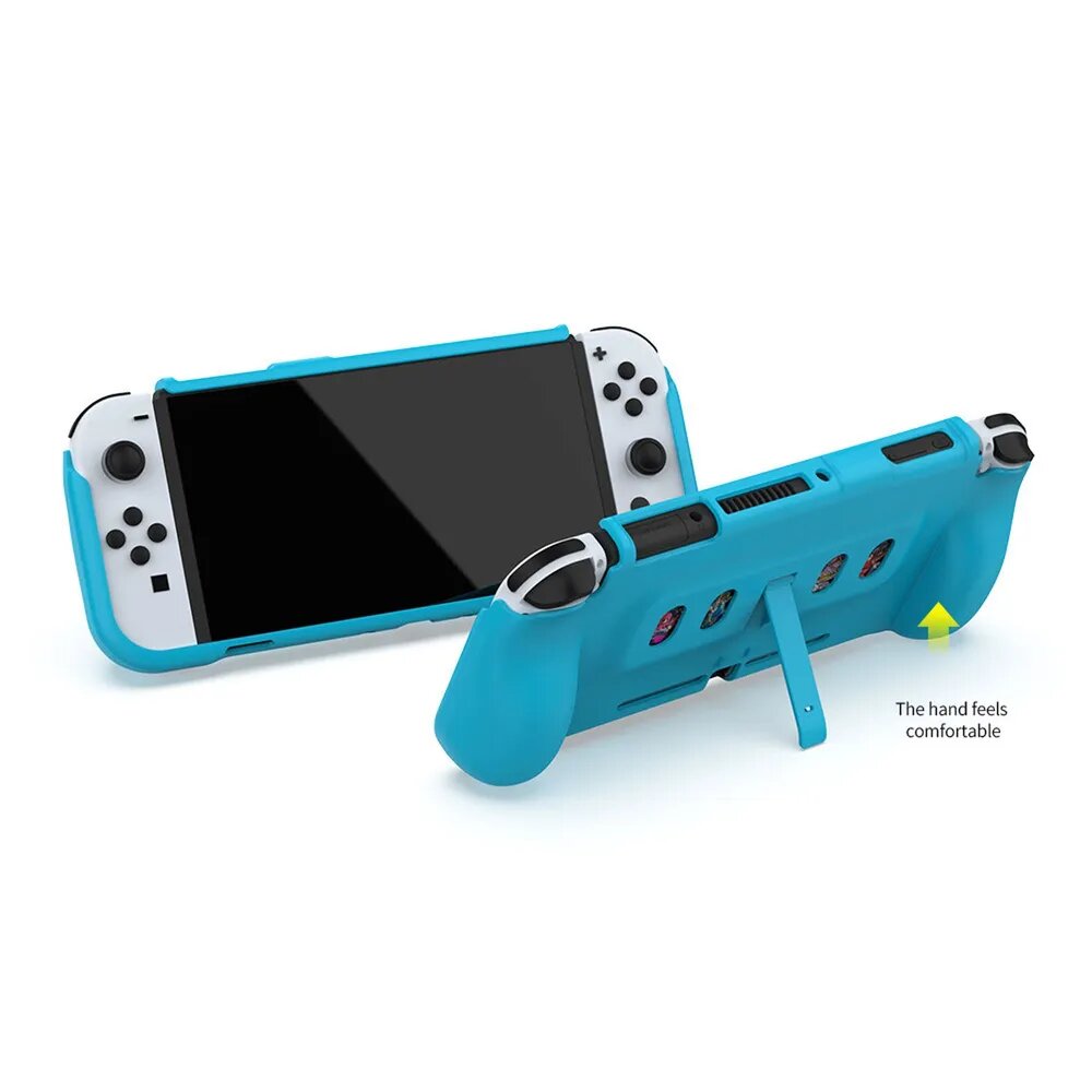 Защитный жесткий чехол с отсеками для картриджей для Nintendo Switch OLED Синий