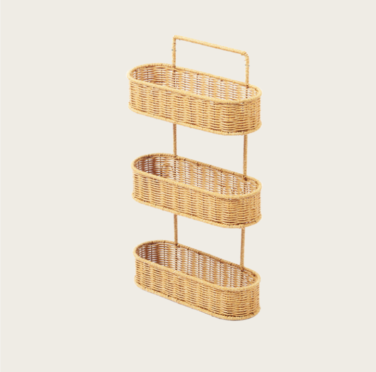 Полка Настенная Прямая, Эллиптические трёхслойные стены, жёлтый цвет, 31х12х55 см