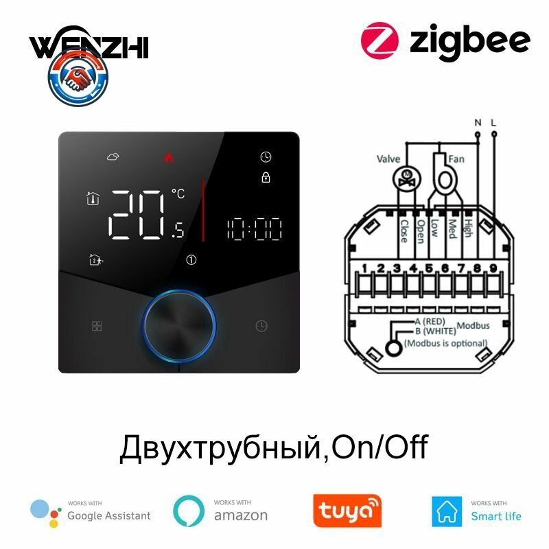 Умный терморегулятор ZigBee для радиаторов и котлов, совместим с Tuya, дистанционное управление отоплением через приложение, программируемый термостат для дома