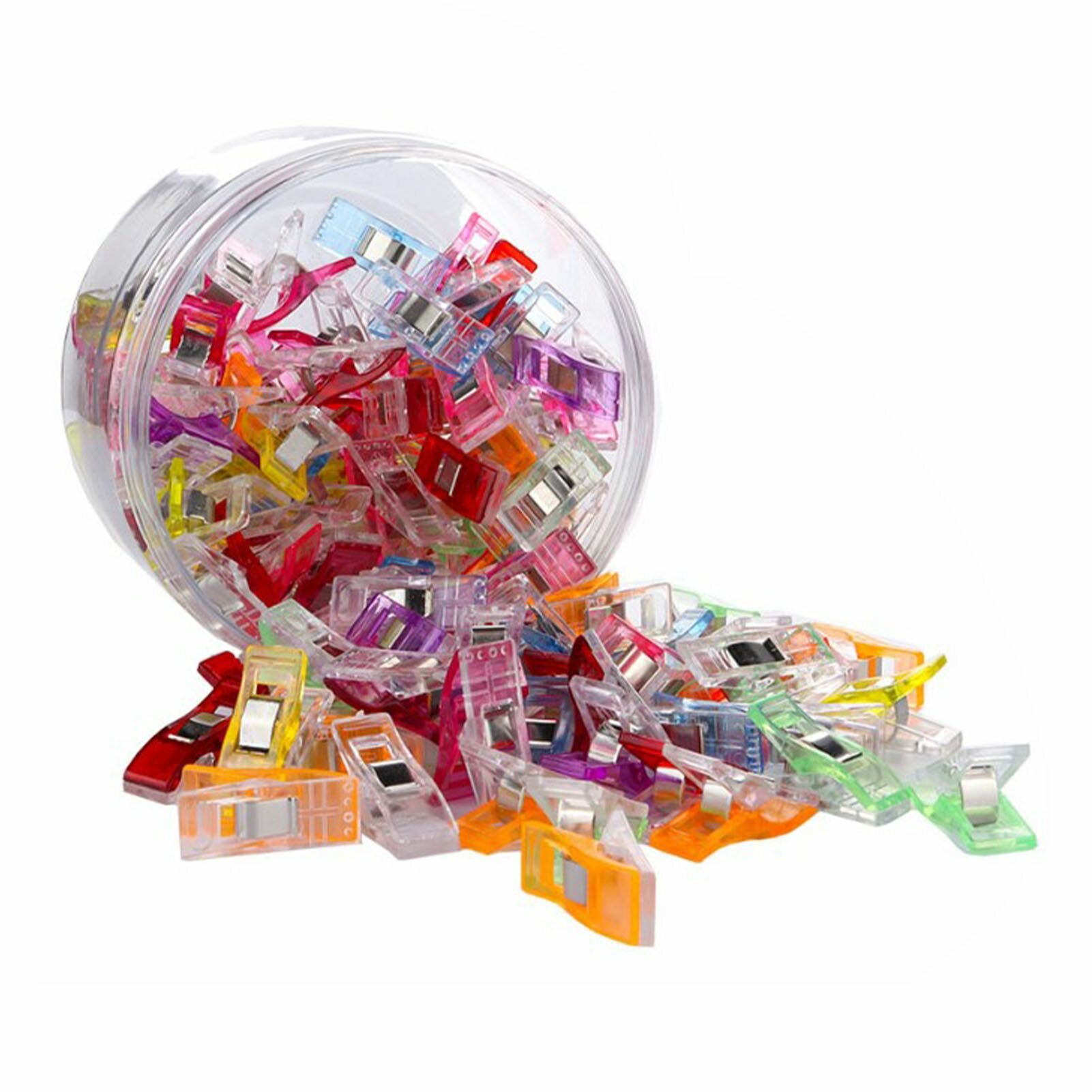 100 разноцветных швейных зажимов 27x10 мм - прочные фиксаторы для квилтинга и рукоделия