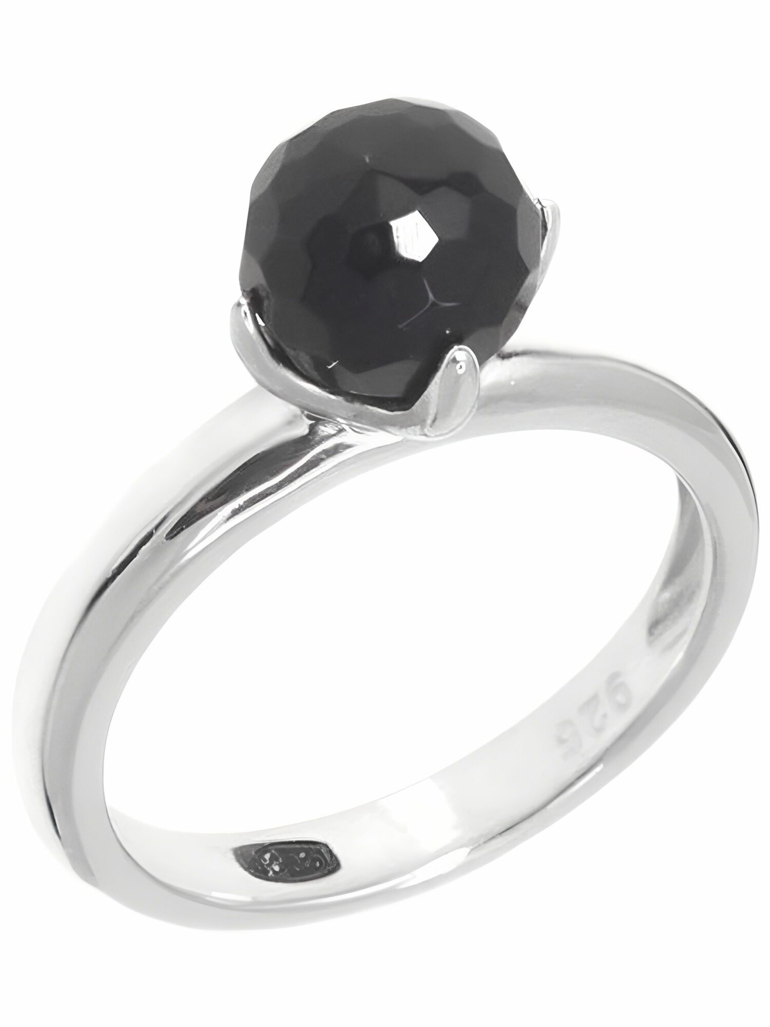 Кольцо тонкое, серебро, 925 проба, родирование, агат