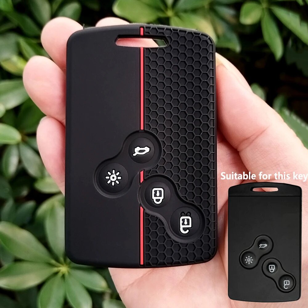 Новый чехол для автомобильного ключа для Renault Kaptur Captur Logan Laguna Zoe Koleos Danilo Nema Fluence Megane 2 3 Clio Scenic Duster Red line style