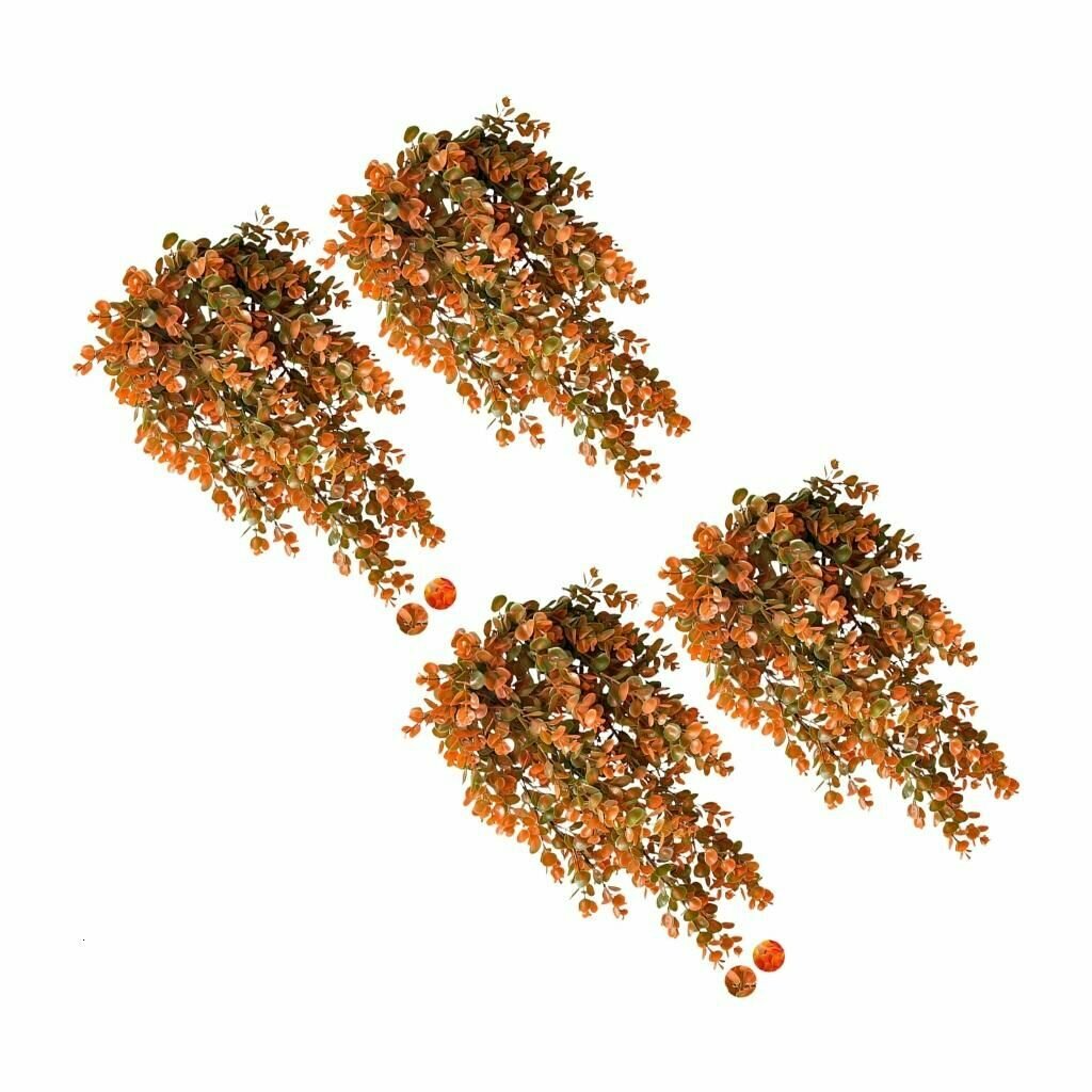 Искусственный ротанг (4шт, круглый эвкалиптовый, осенне-красный)