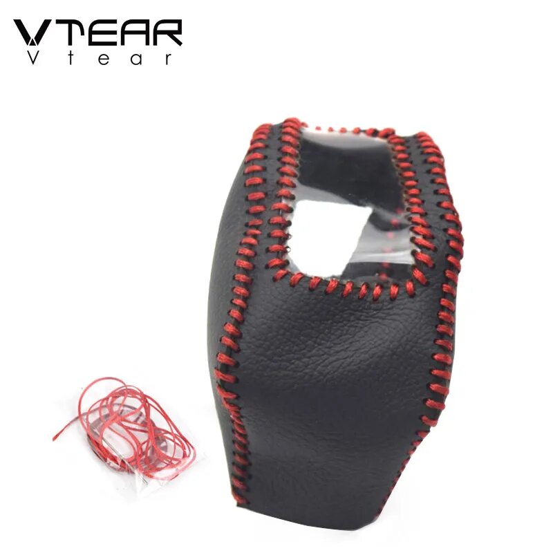 Автомобильная крышка головки коробки передач Vtear, наклейка на рычаг переключения передач, аксессуары для интерьера, детали для Geely Atlas Pro Azkarra Belgee X70 2023, red thread