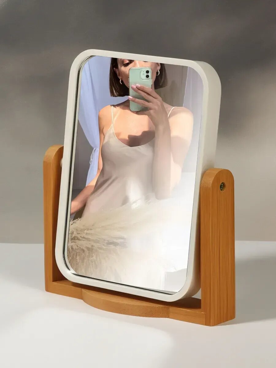 Зеркало настольное Bamboo, зеркальная поверхность 12.5×17 см