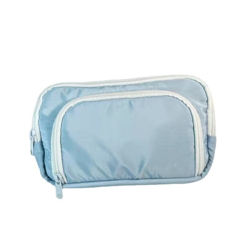 Вместительный пенал, симпатичный синий чехол для ручек в стиле Ins, первоклассный, органайзер для канцелярских принадлежностей из ткани с эффектом памяти для школы, подростков, мальчиков и девочек, идеально подходит для студентов.