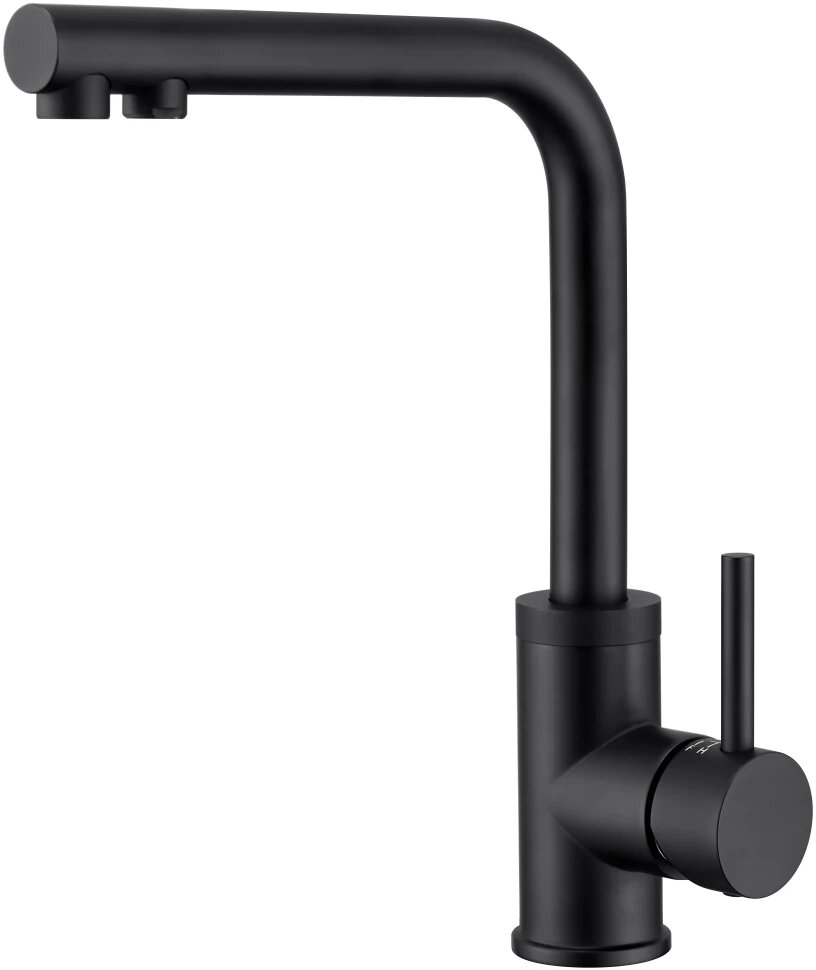 Смеситель для кухни Emar ЕСВ 7015 Black с подключением к фильтру, черный матовый