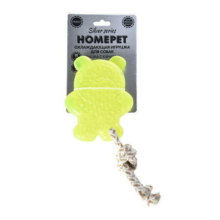 HOMEPET SILVER SERIES 11 см х 2,5 см х 25 см мишка с канатом игрушка для собак охлаждающая