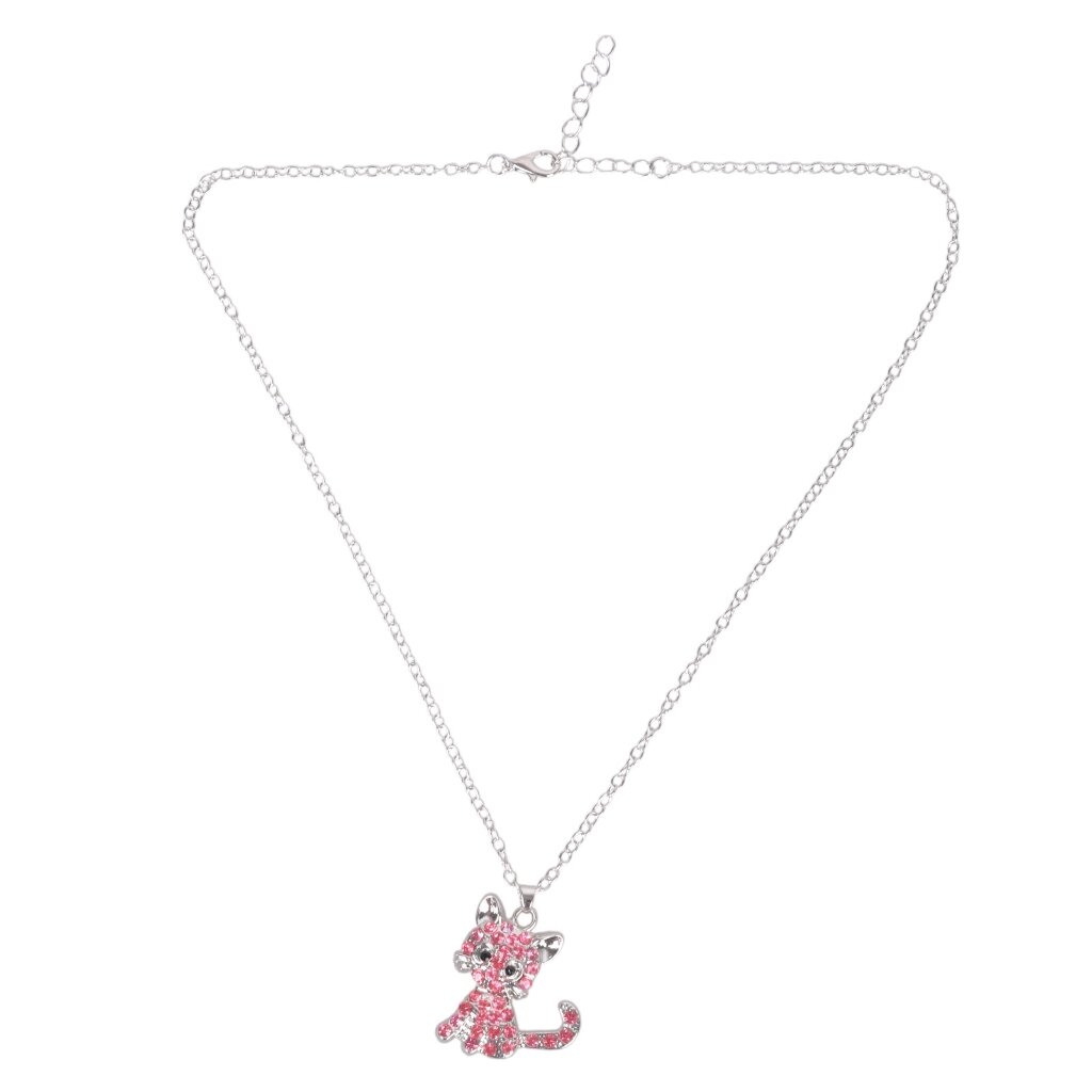 Очаровательное Ожерелье с Подвеской в виде Кошек с Разноцветными Стразами для Вечеринок и Посиделок