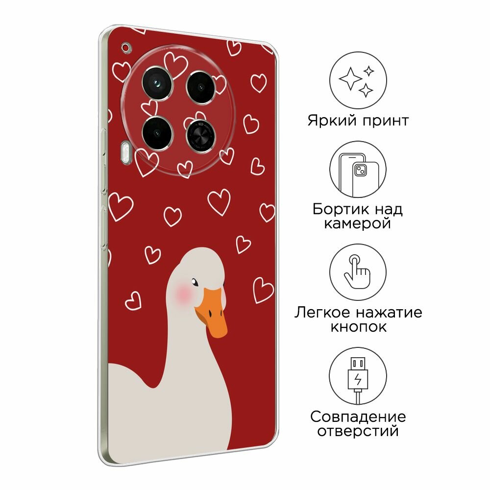 Чехол на Tecno Camon 30 5G / Текно Камон 30 5G с принтом "Влюблённый гусь 1 - 14 февраля" — фото 1