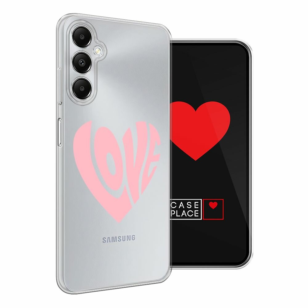 Чехол на Samsung Galaxy A05s / Самсунг Галакси A05s с принтом "Love heart 3 - 14 февраля", прозрачный — фото 1