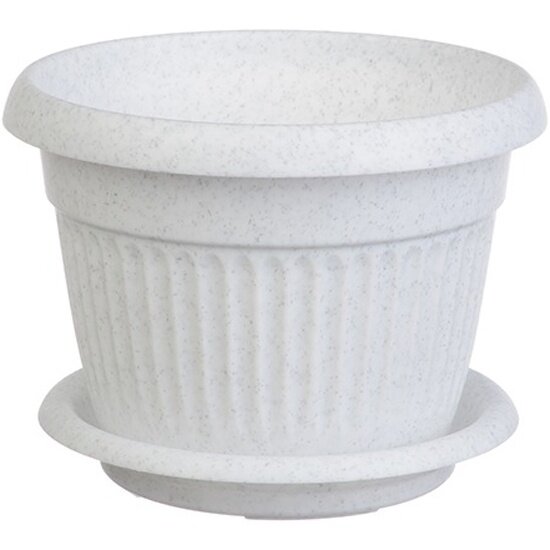 Кашпо Idea ливия D420мм 26л с поддоном М 3028 Мраморный