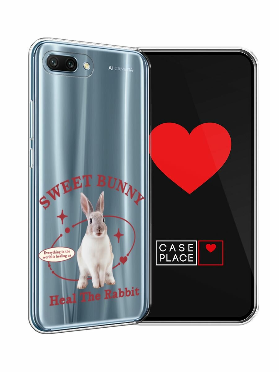 Чехол на Honor 10 / Хонор 10 с принтом "Heal the rabbit", прозрачный — фото 1