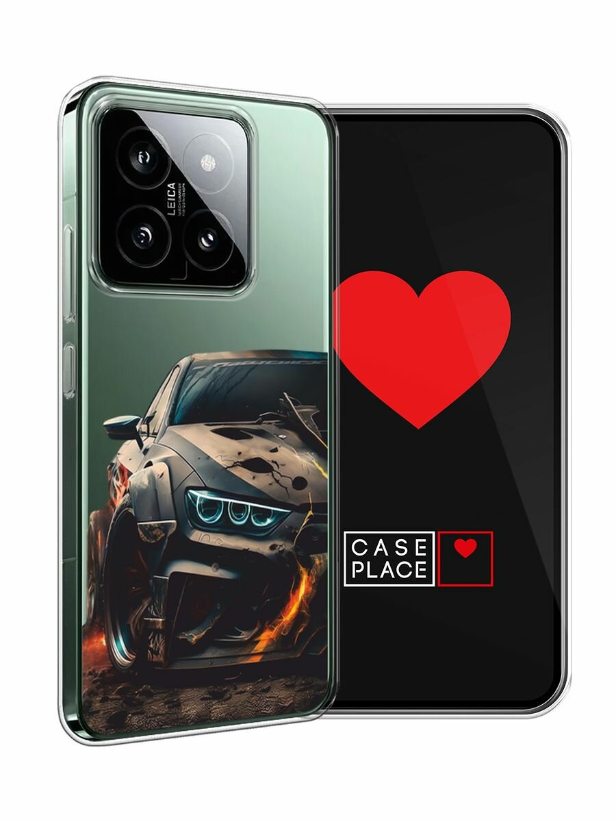 Чехол на Xiaomi 14 / Сяоми 14 с принтом "На износ", прозрачный — фото 1