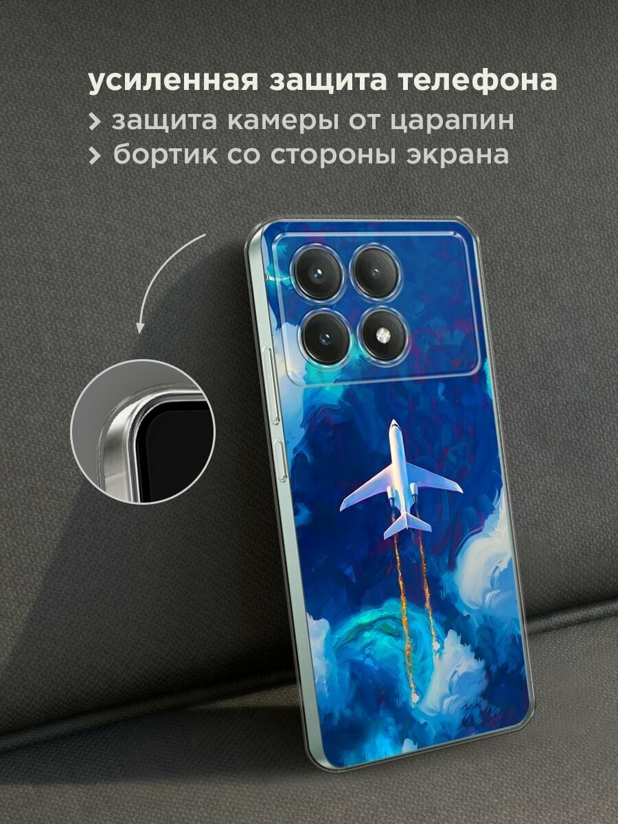 Чехол на Xiaomi Poco X6 PRO 5G / Поко X6 Про 5G с принтом "Самолет картина" — фото 1