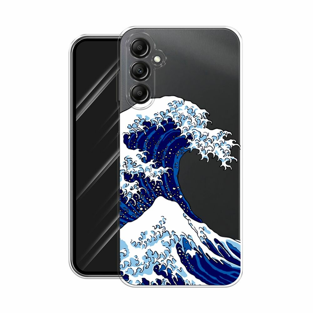 Чехол на Samsung Galaxy A15 / Самсунг А15 с принтом "Волна над Фудзи", прозрачный — фото 1