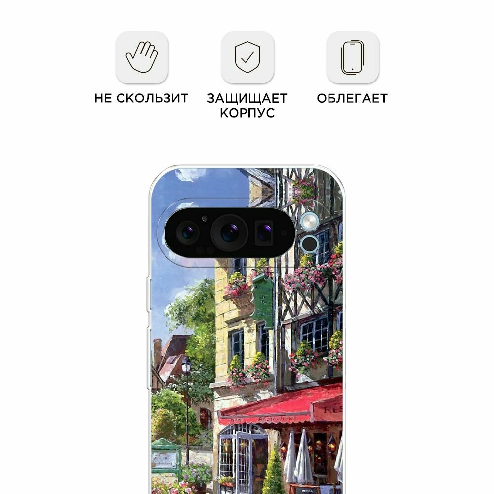 Чехол на Google Pixel 9 / Гугл Пиксель 9 с принтом "Старая улица" — фото 1