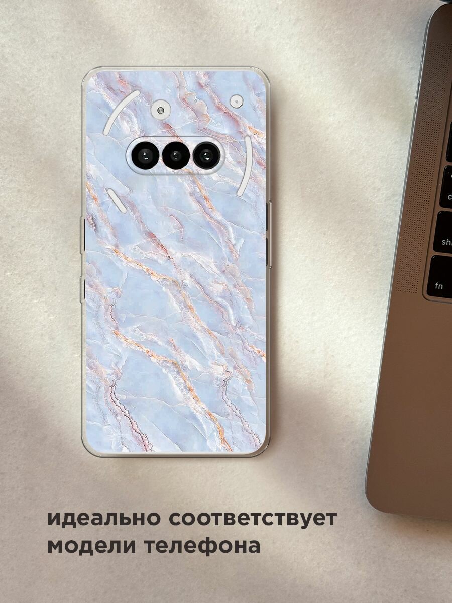 Чехол на Nothing Phone 3a / Нотинг Фон 3а с принтом "Сиреневый мрамор" — фото 1