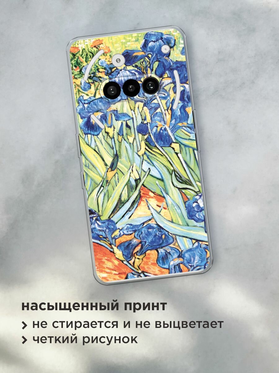 Чехол на Nothing Phone 3a / Нотинг Фон 3а с принтом "Ирисы Ван Гог" — фото 1