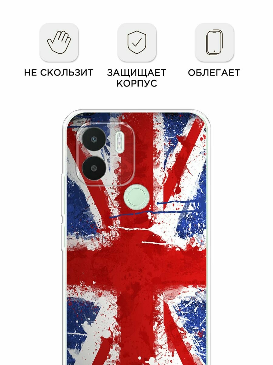 Чехол на Xiaomi Redmi A1+/Redmi A2+/Poco C51/C50 / Редми A1+ с принтом "Флаг Великобритании 2" — фото 1