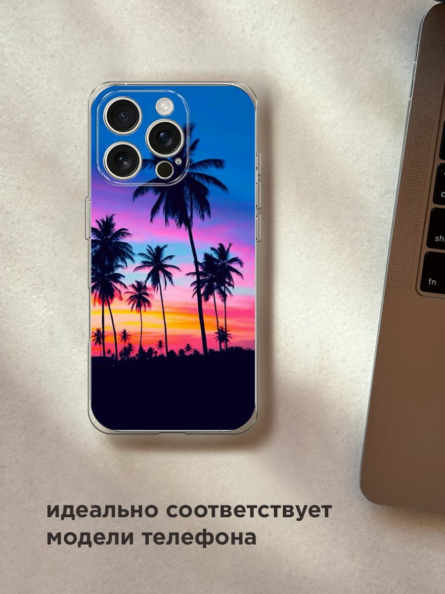 Чехол на Apple iPhone 16 Pro / Айфон 16 Про с принтом "Закат 5" — фото 1