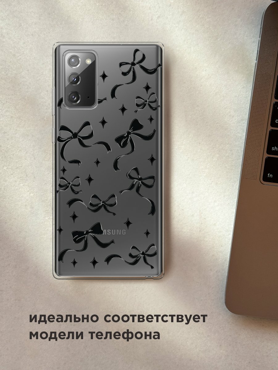 Чехол на Samsung Galaxy Note 20 / Самсунг Галакси Ноут 20 с принтом "Милые чёрные бантики 4" — фото 1