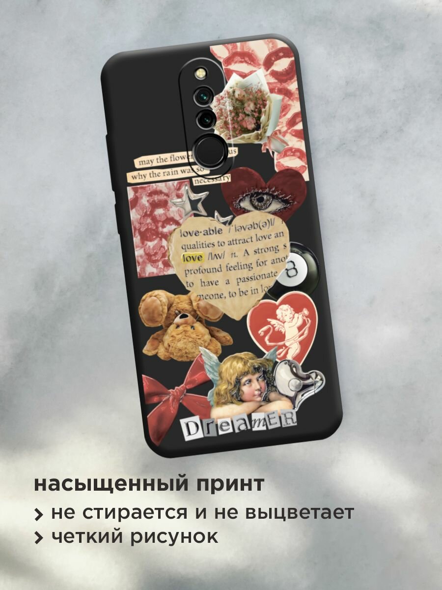 Чехол на Xiaomi Redmi 8 / Редми 8 с принтом "Поцелуи и сердца 4" — фото 1